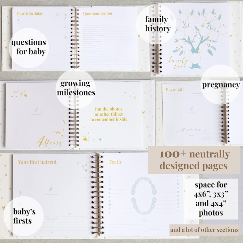 Personalized Baby Memory Book & Newborn Photo Album • Pregnancy Journal ...