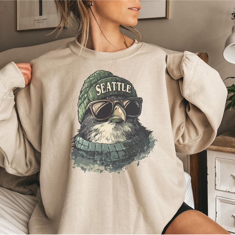 Seattle Football Crewneck Sweatshirt, Seattle Mascot Sweatshirt ...