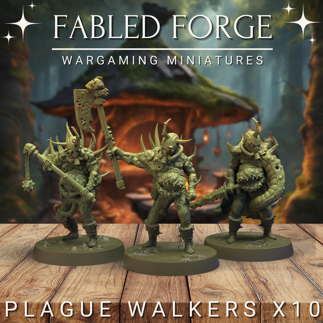 Plague Walkers X10 | Resin 3D Printed | Base Included (sized ...