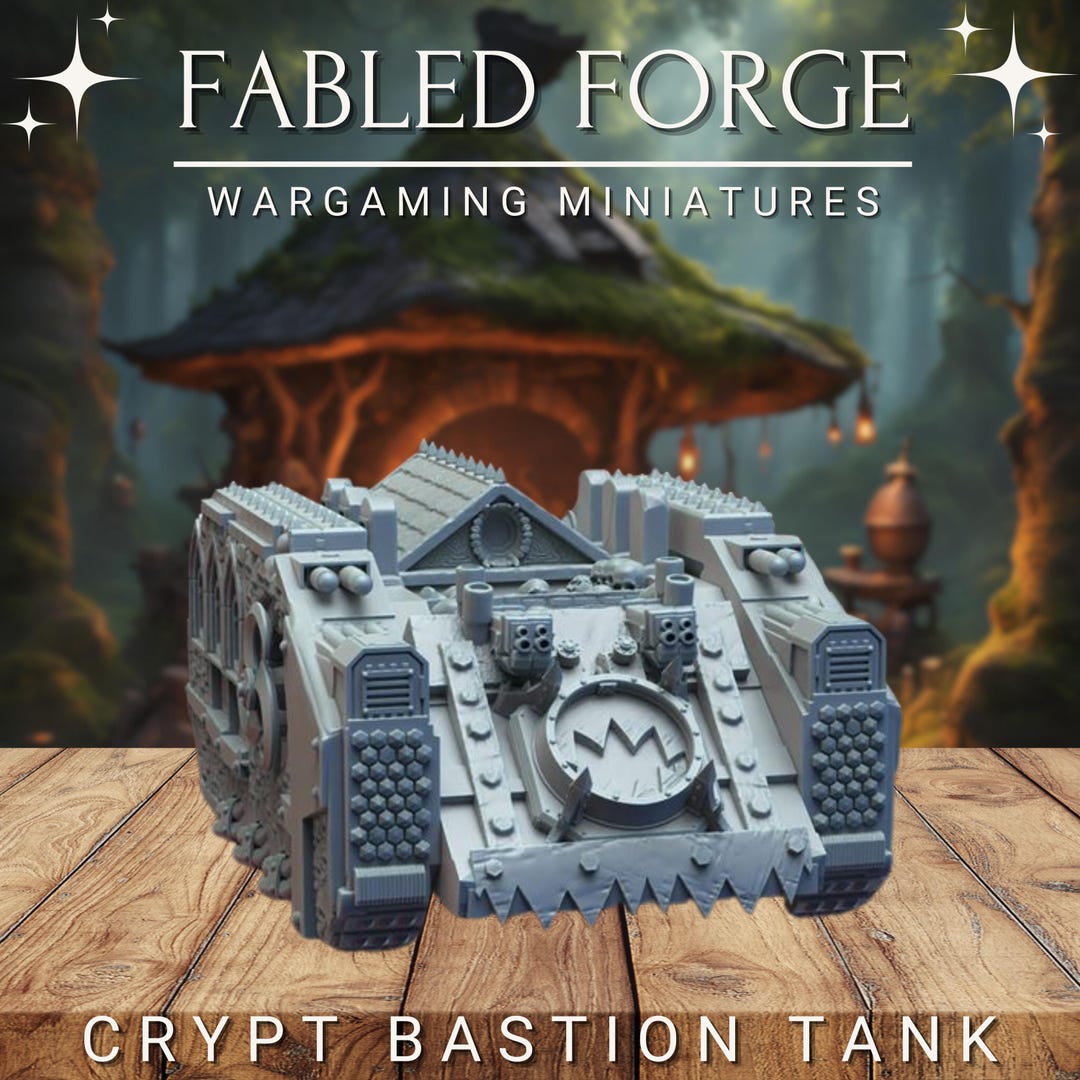 Crypt Bastion Tank | Wargaming Model | Resin 3D Printed | Base Included ...