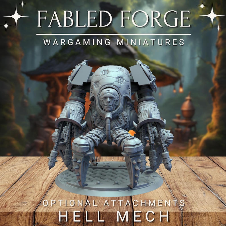 Hell Mech | Resin 3D Printed | Base Included (sized Appropriately) - Etsy