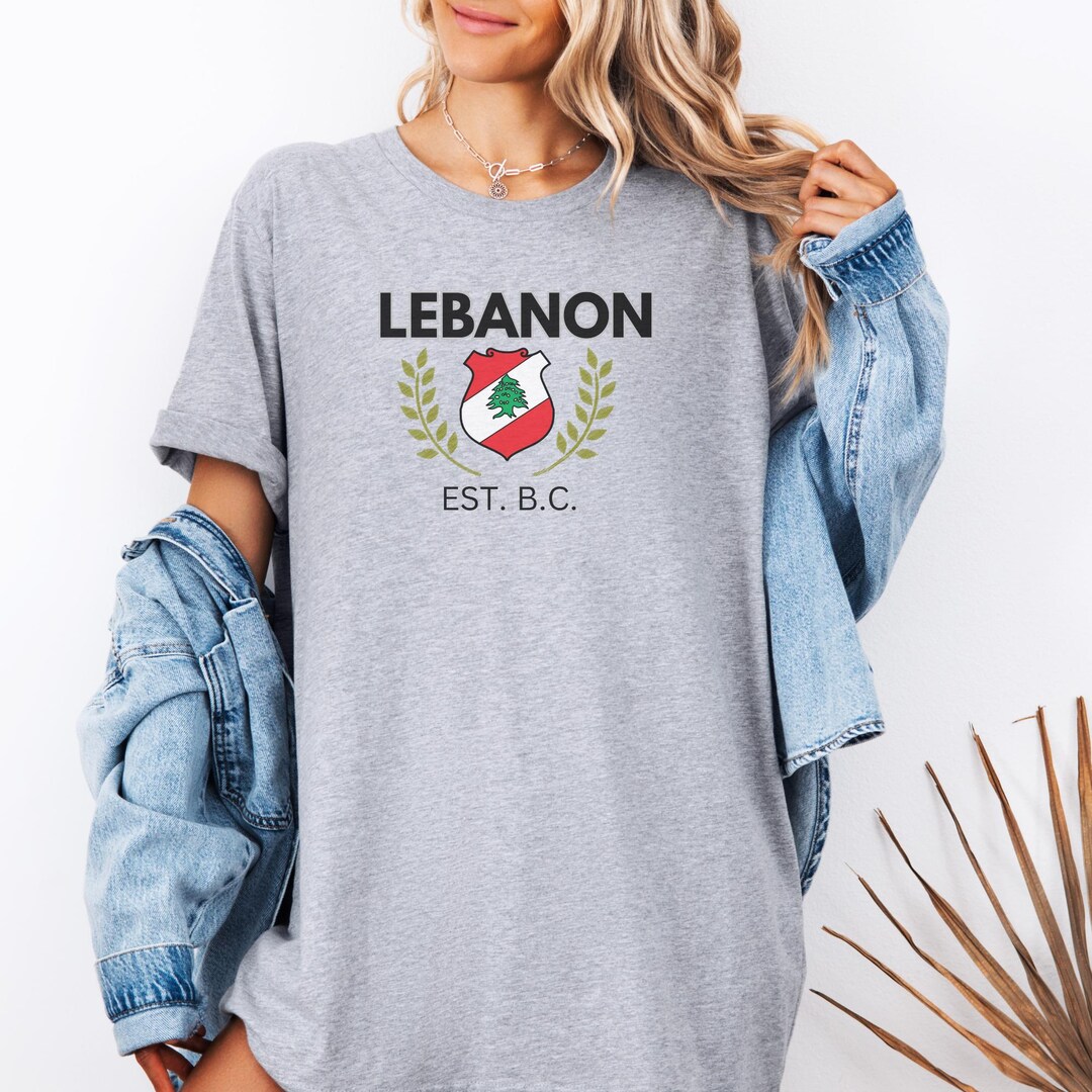 Unisex Lebanon Tshirt Gift, Lebanese Flag Shirt, Lebanon Travel Tees, Lebanon Coat of Arms Shirt ...