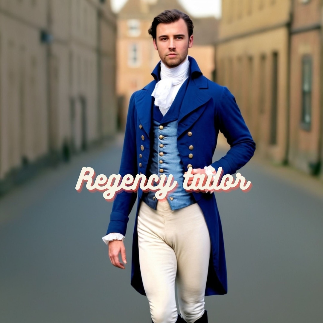 Men's Royal Blue Regency Tailcoat Outfit: 19th Century Fashion - Etsy