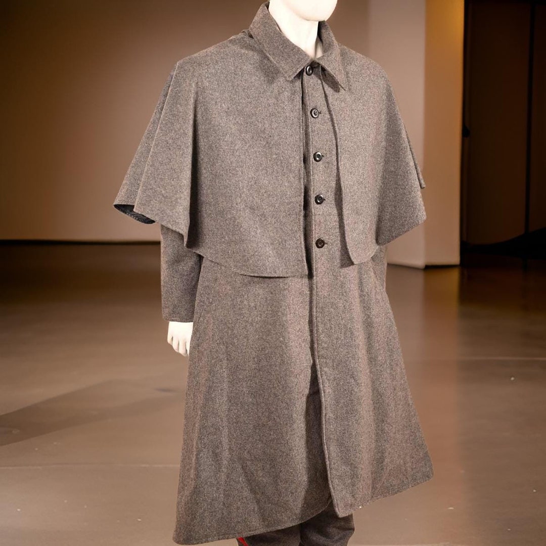 Men's Gray Wool Singel Caped Greatcoat About 1760 Until 1830th Men's ...