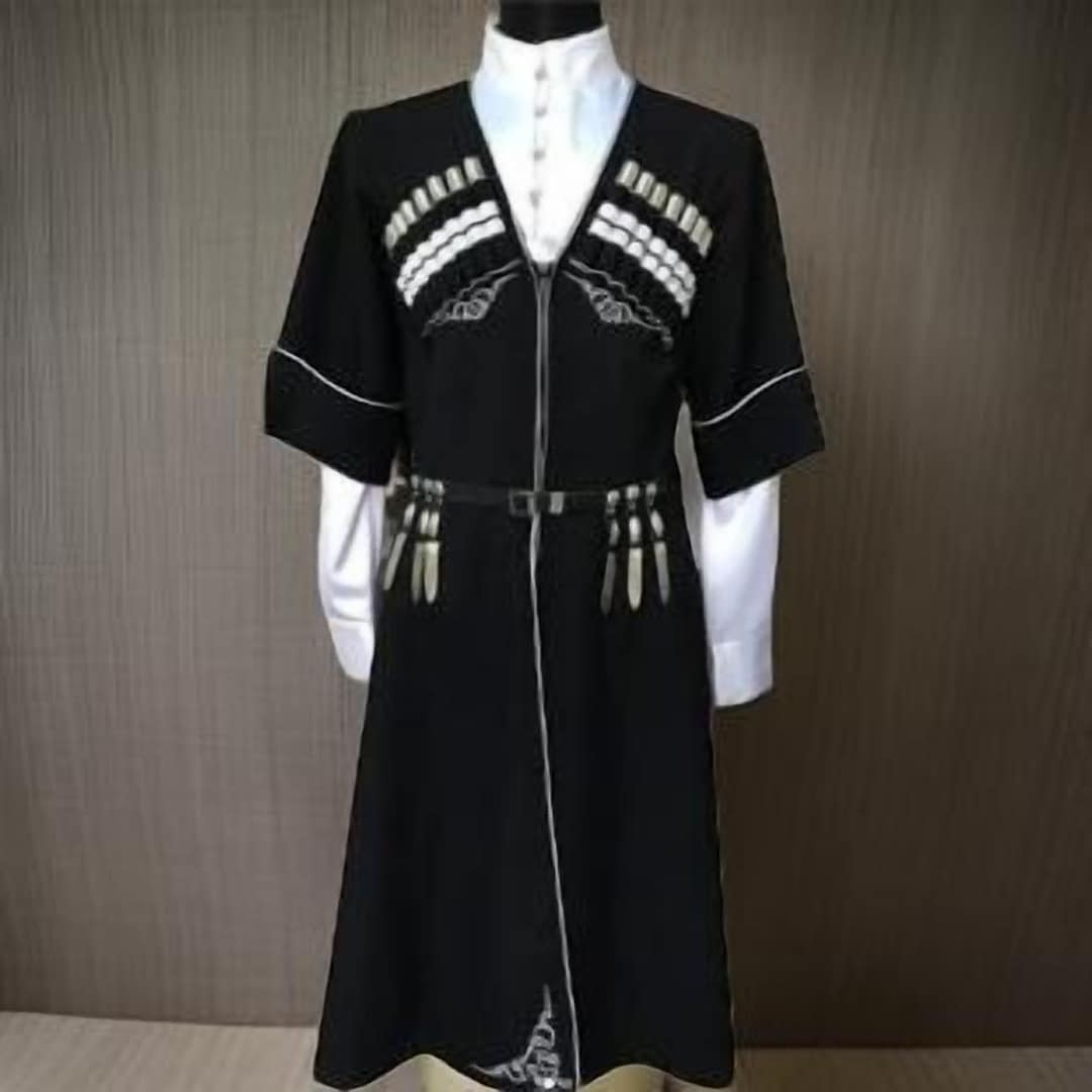 New Men Russian Cherkessk Black Wool Caftan Without Collar Frock Style ...