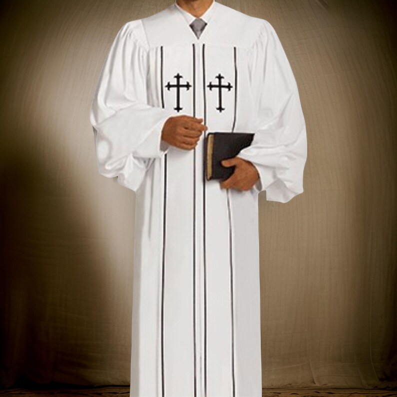 Men's Clergy Robe Bishop White Wonder Crepe, Long Church Father Coat - Etsy