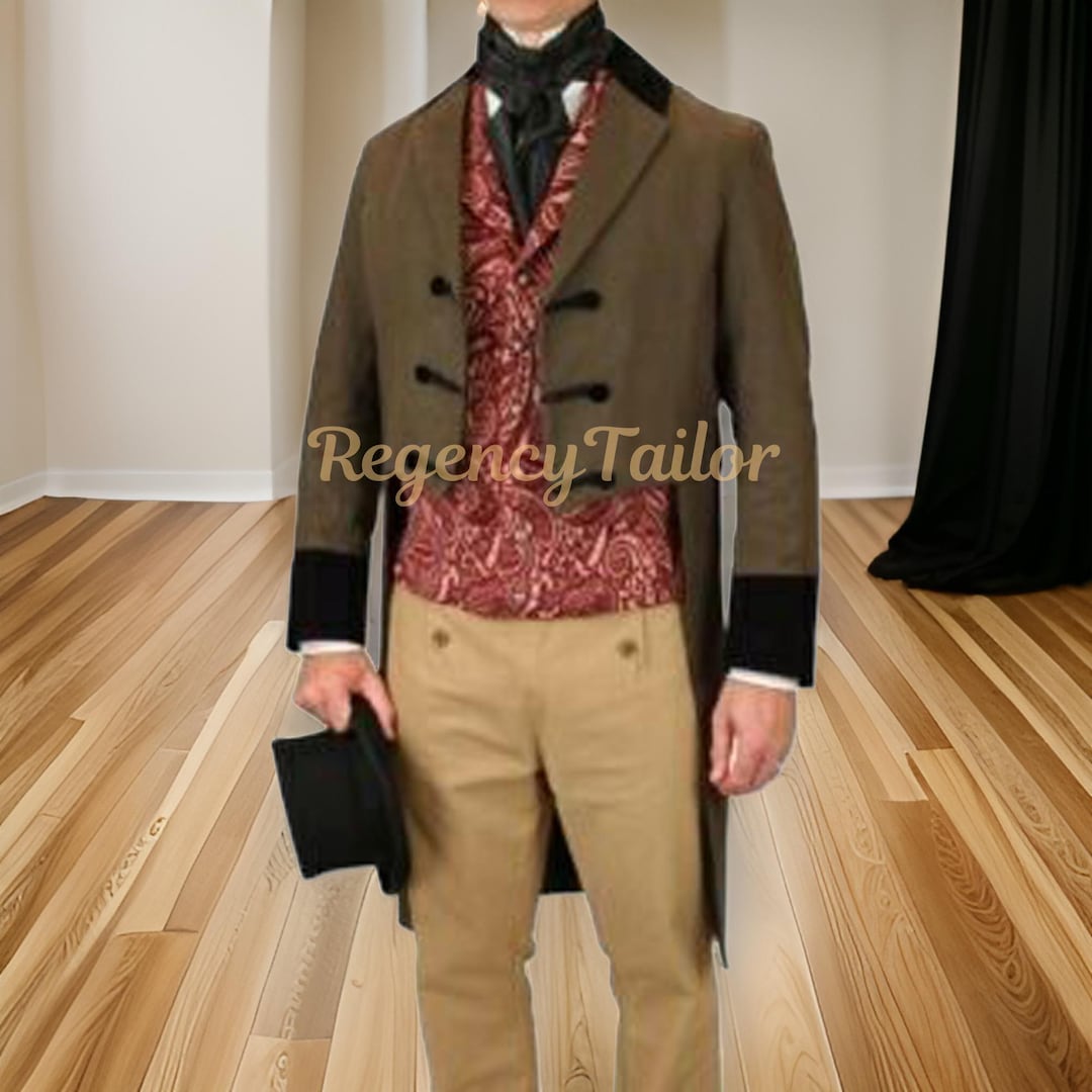 Men’s 18th Century Regency Sovereign Tailcoat - Custom Made Brown Wool ...