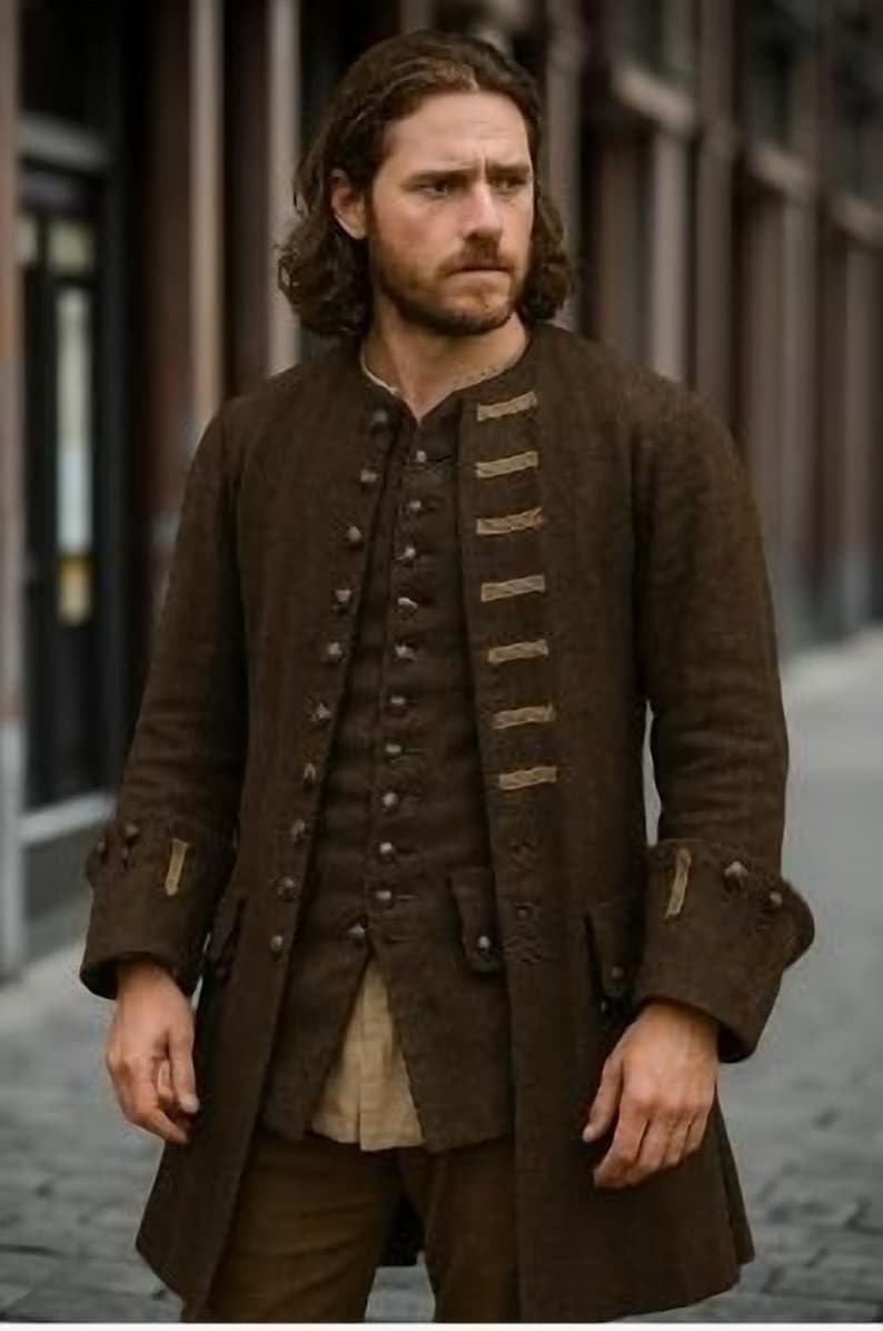 Men's 18th Century Brown Wool Coat: Colonial Reenactment Jacket - Etsy