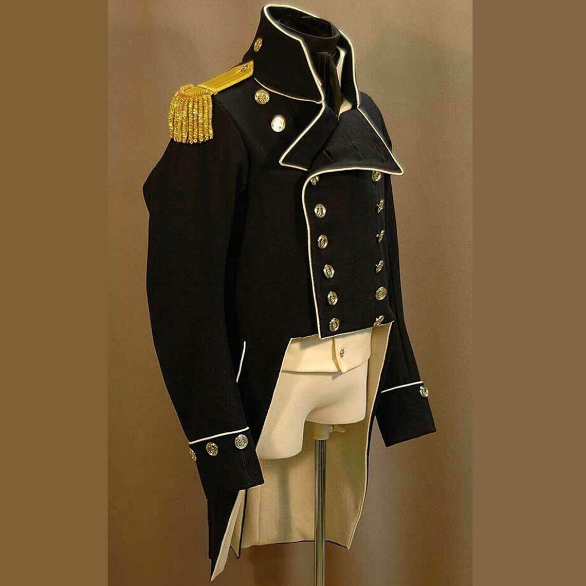 Men's Black Wool Hussar Jacket: British Napoleonic Uniform Reproduction ...
