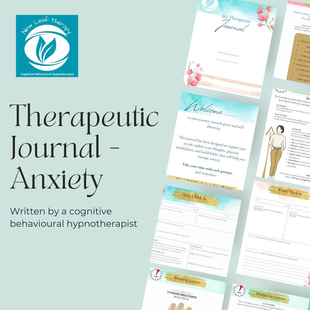 Therapeutic Journal for Anxiety Relief Mindfulness & Affirmation CBT ...