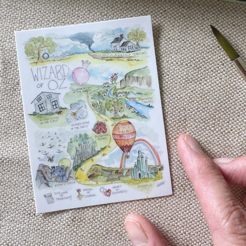 Wizard of Oz Watercolor Map Art Print - Etsy