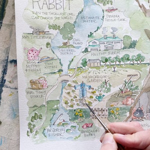 Peter Rabbit Watercolor Map Art Print Easter - Etsy