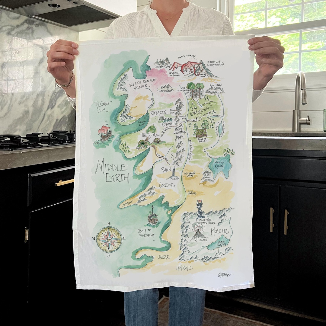 Middle Earth Tolkien Hobbit Story Tea Towel - Etsy