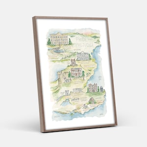 Pride & Prejudice Watercolor Map Art Print - Etsy