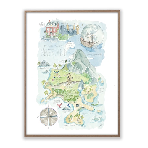 Peter Rabbit Watercolor Map Art Print Easter - Etsy