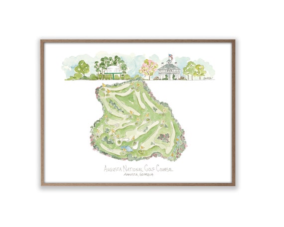 Augusta National Watercolor Golf Course Art Print - Etsy