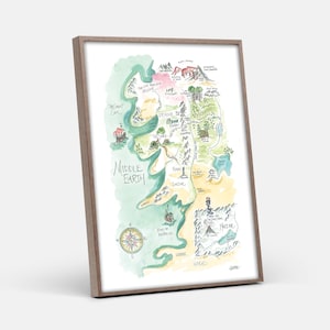 Lord of the Rings Middle Earth Tolkien Watercolor Art Map Print - Etsy