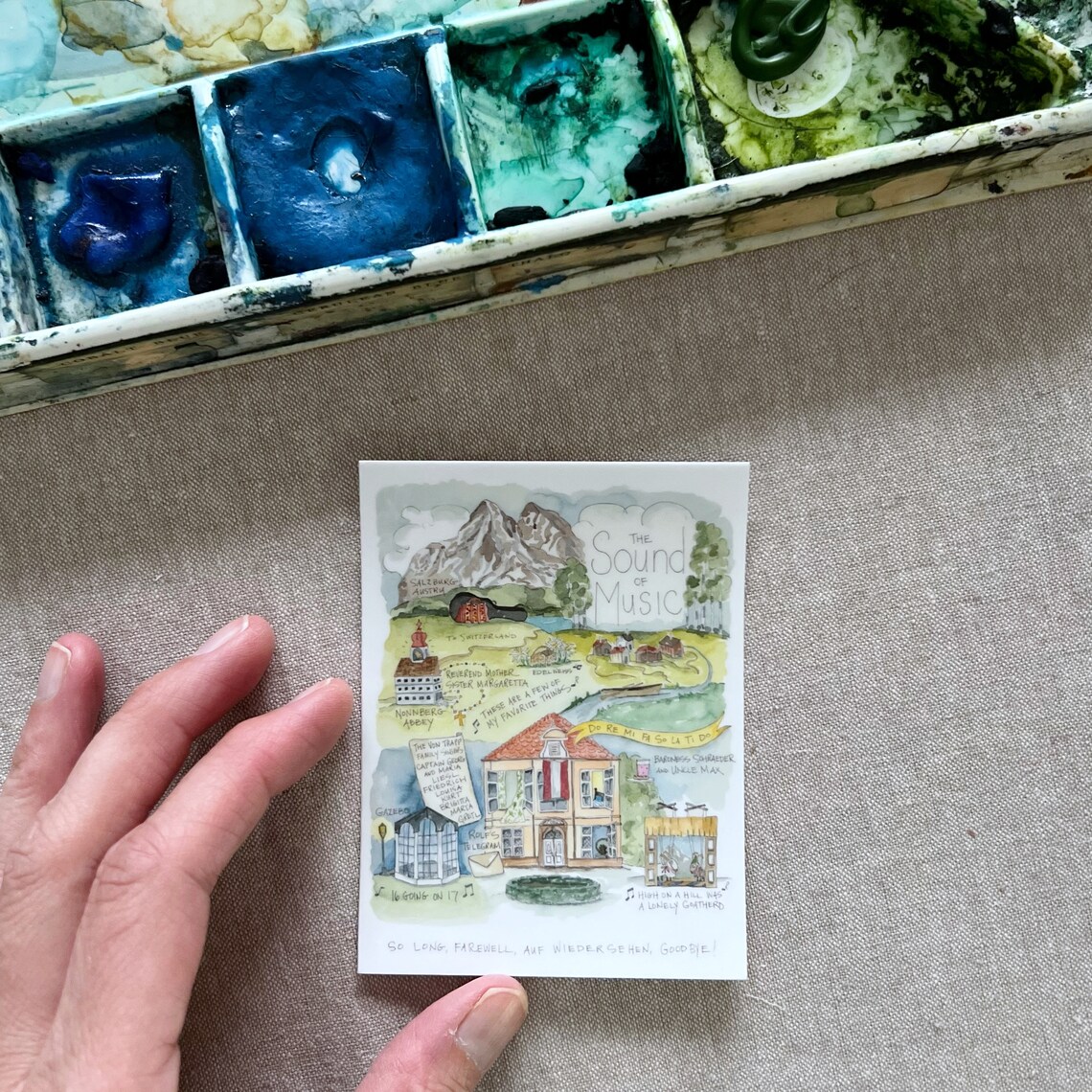 The Sound of Music Watercolor Map Art Print - Etsy