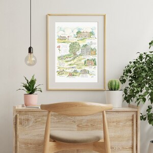 Jane Eyre Map Art Print Charlotte Bronte - Etsy