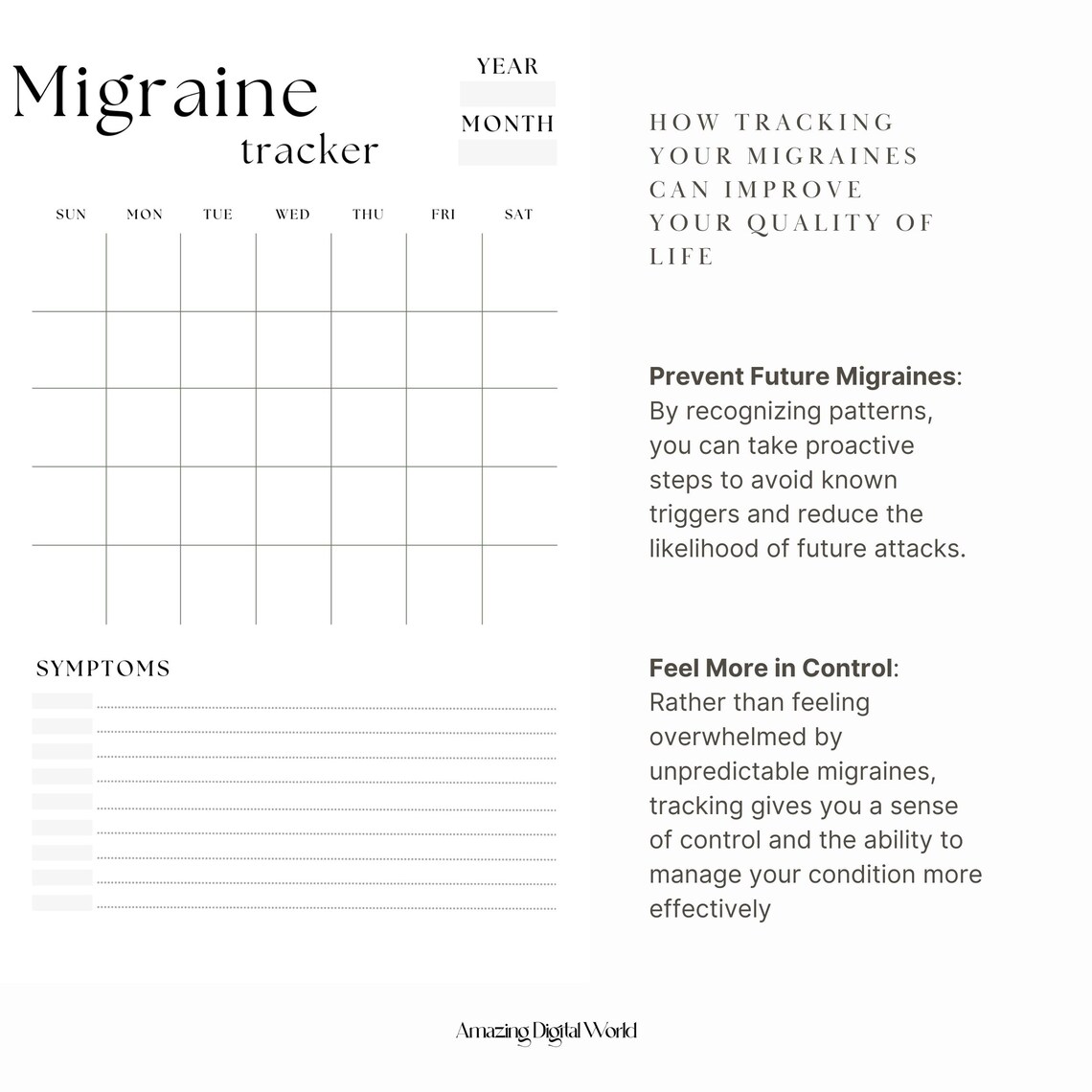 Migraine Diary - Headache Journal for Tracking Symptoms & Relief ...