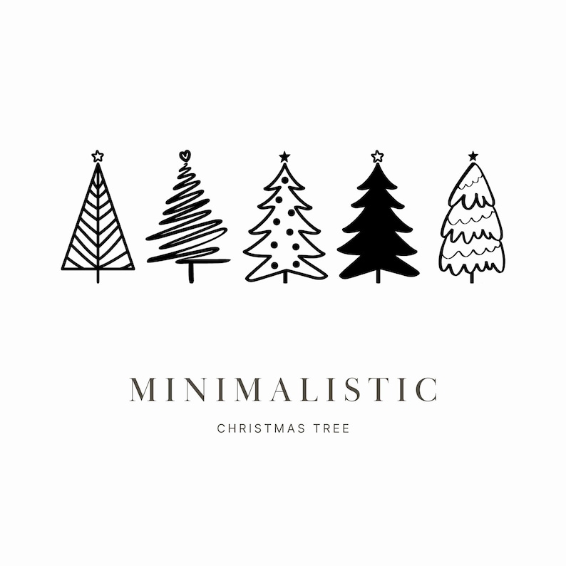 Christmas Tree SVG Bundle | Minimalist Clipart PNG JPG Designs for ...