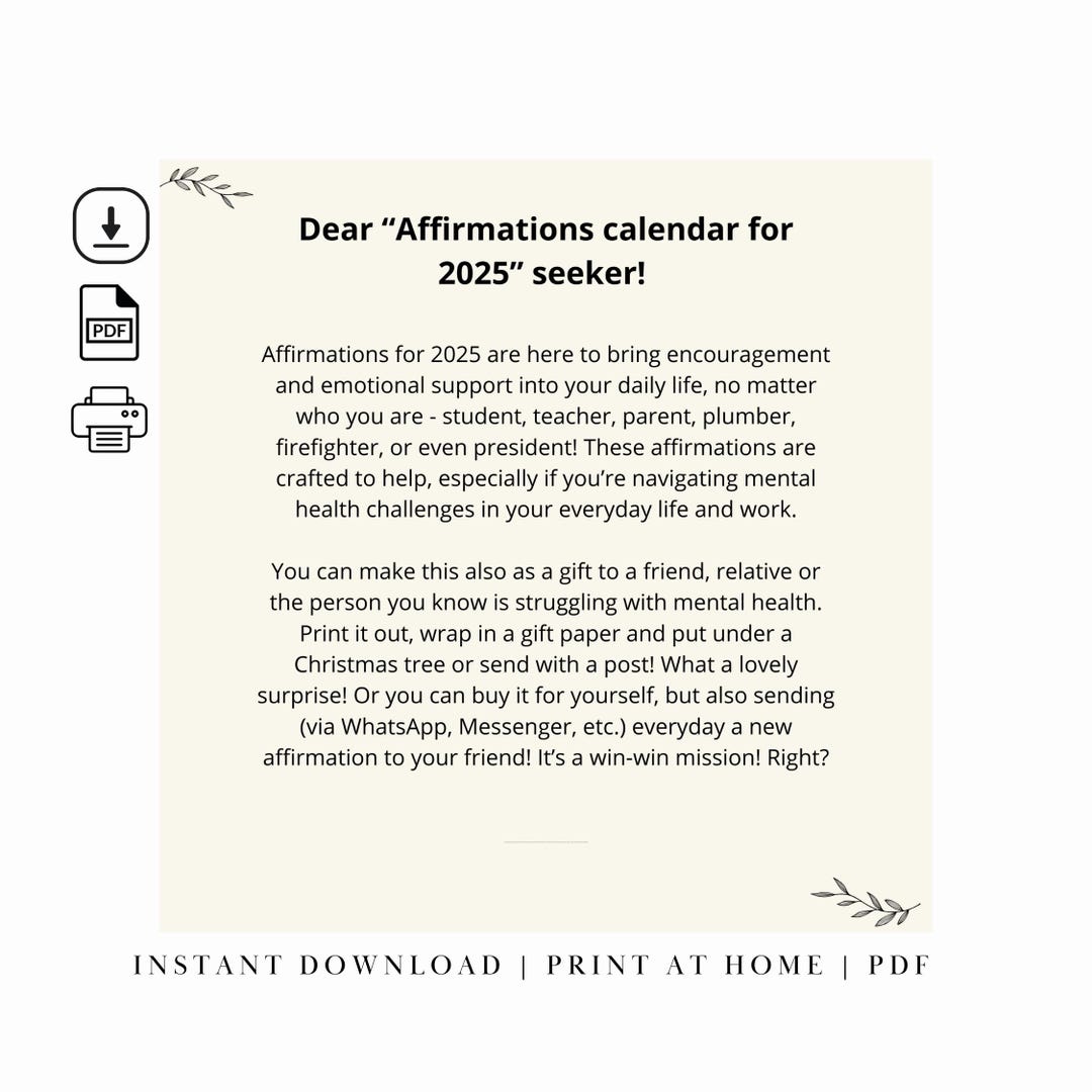 Affirmations Calendar 2025 - Daily Positive Quotes, Motivational Messages for Inspiration ...