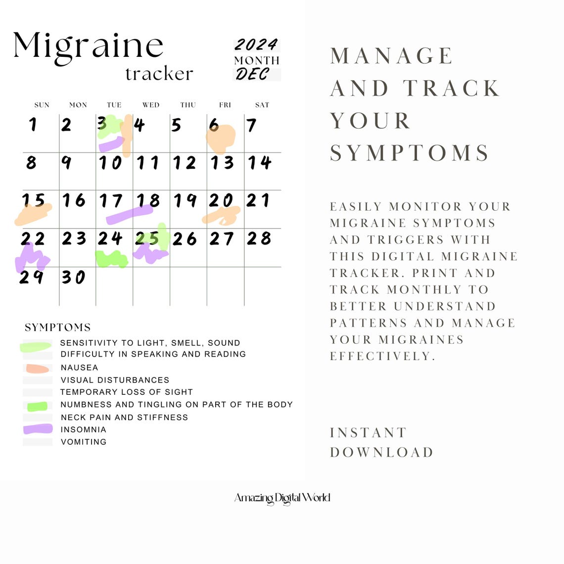 Migraine Diary - Headache Journal for Tracking Symptoms & Relief ...