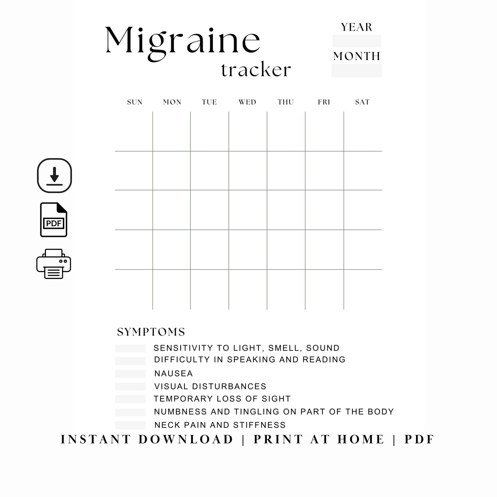 Migraine Diary - Headache Journal for Tracking Symptoms & Relief ...