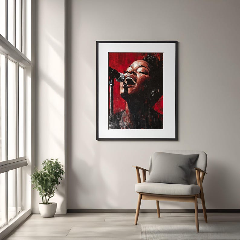 Jazz Singer Painting | Oil Painting Print for Music Room Decor & Music ...