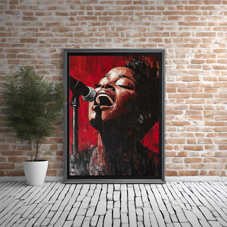 Jazz Singer Painting | Oil Painting Print for Music Room Decor & Music ...