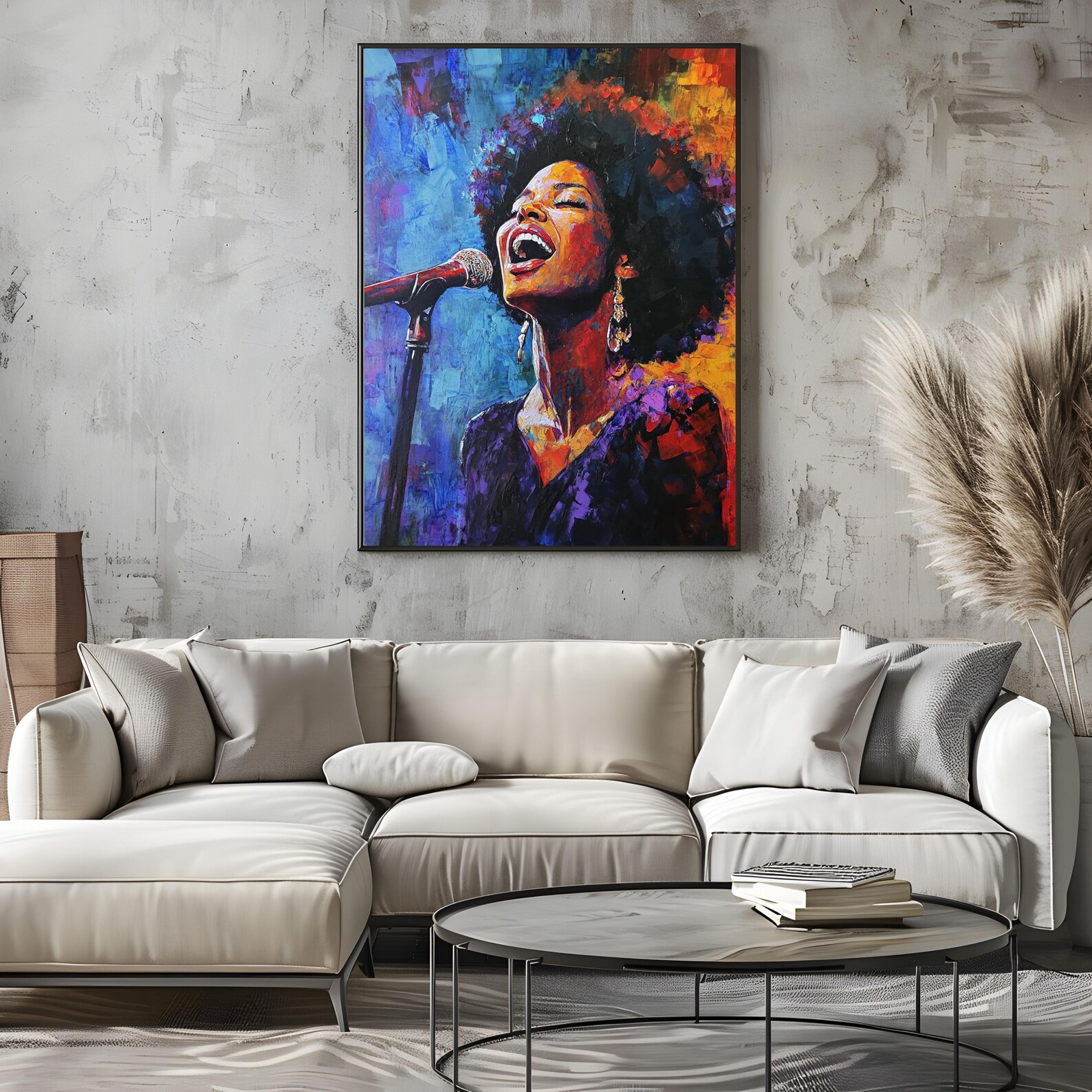 Jazz Singer Oil Painting Print: Music Room Wall Art (digital Download ...