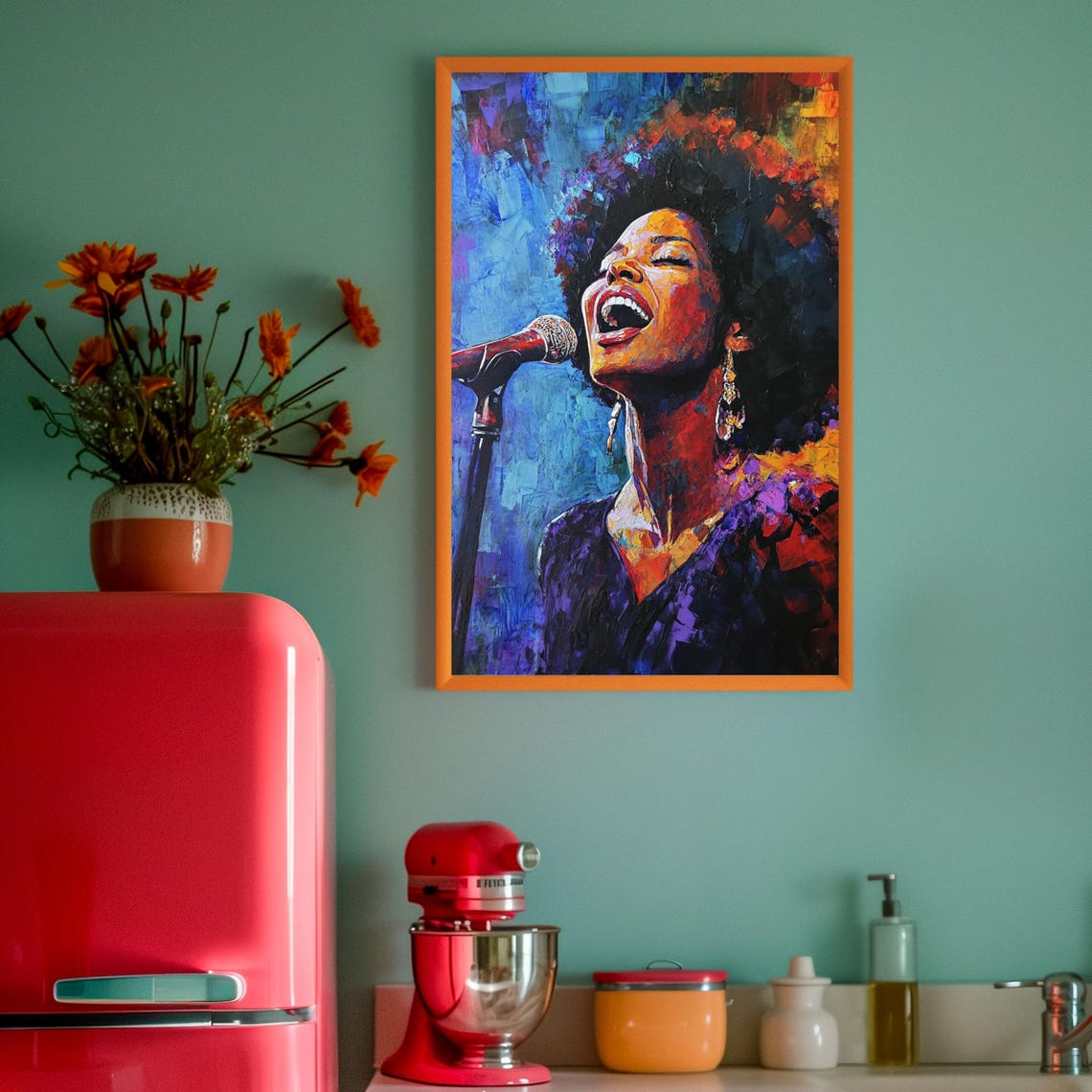 Jazz Singer Oil Painting Print: Music Room Wall Art (digital Download ...