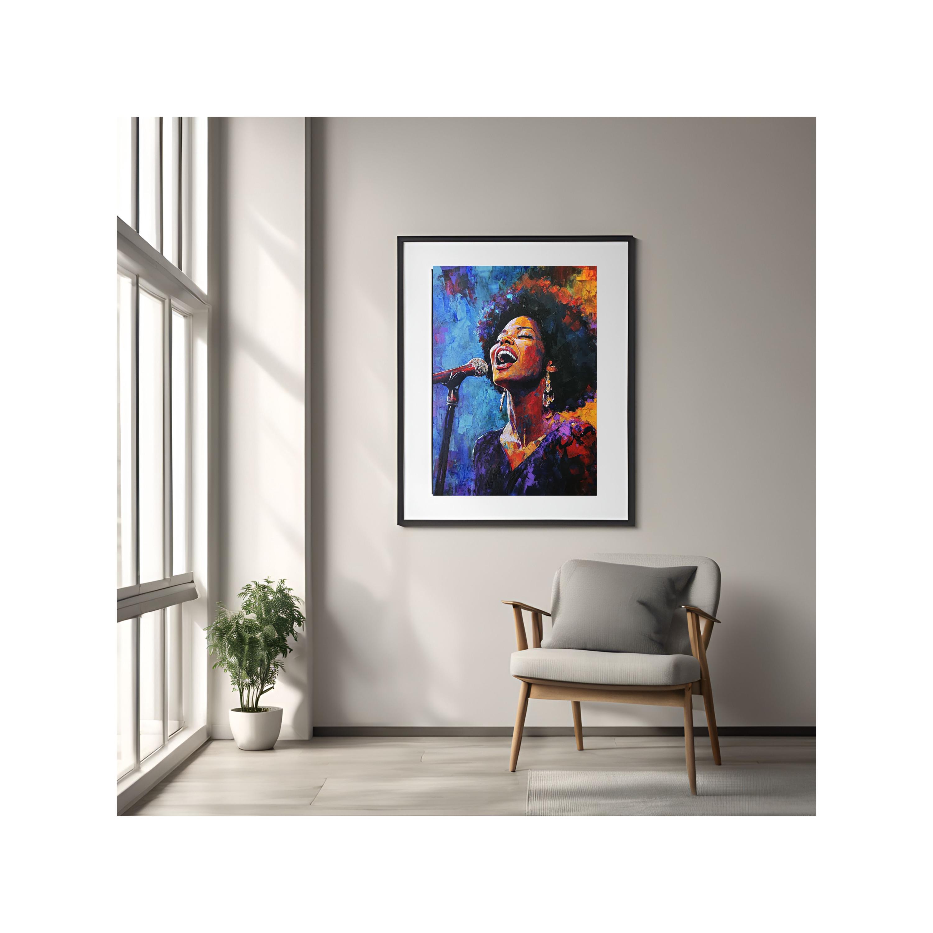 Jazz Singer Oil Painting Print: Music Room Wall Art (digital Download ...