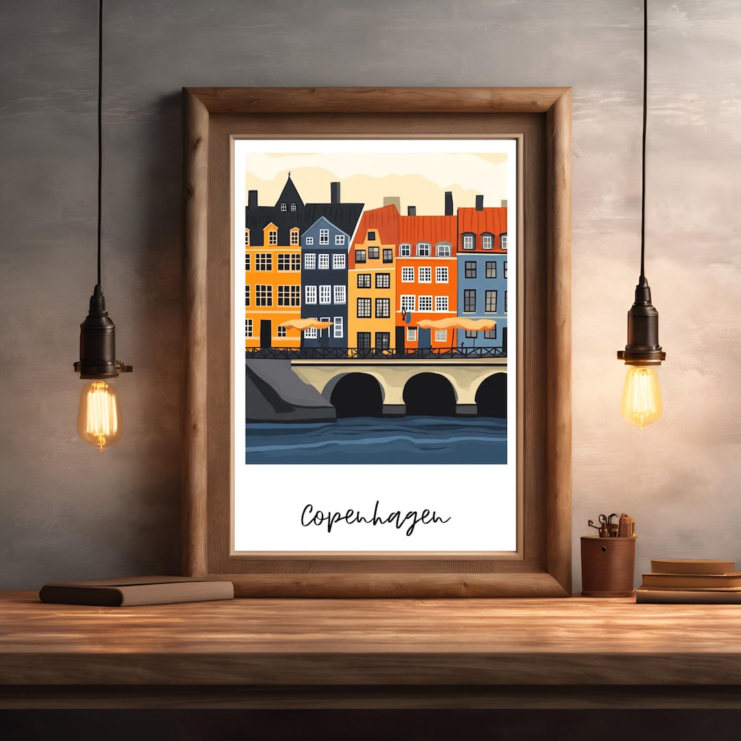 Copenhagen Wall Art | City Art Print Travel Poster | Denmark Wall Decor ...