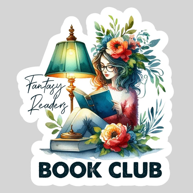 Fantasy Reading Book Club Sticker: 3" Waterproof Bookish Vinyl With ...