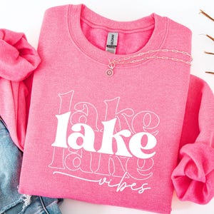 Lake Vibes Sweatshirt, Cute Lake Life Sweater, Cozy Boho Lake Crewneck ...