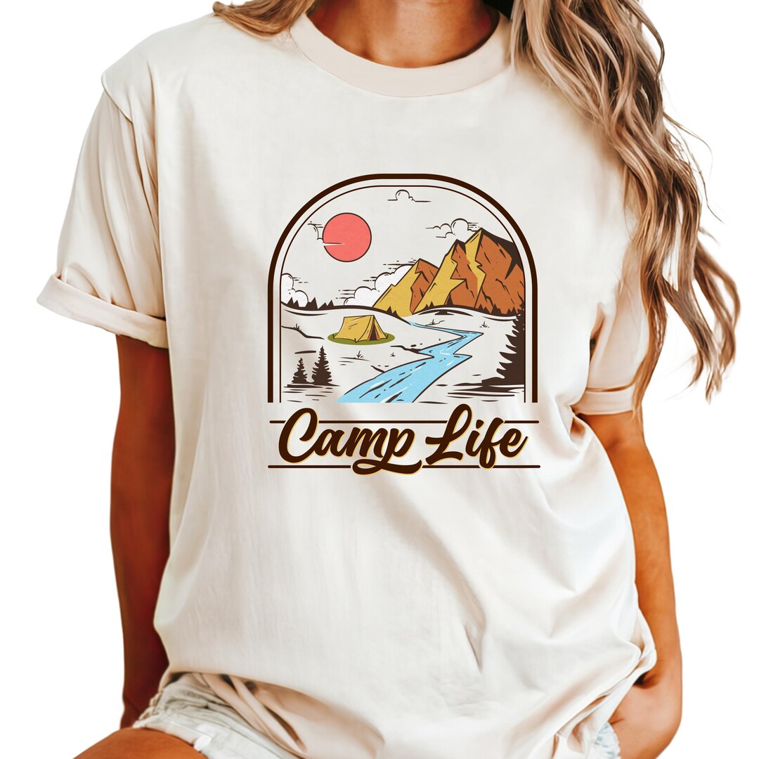 Camp Life T-shirt - Retro Outdoor Adventure Graphic Tee - Camping ...