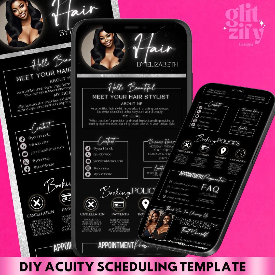Hair Stylist Acuity Scheduling Template,booking Website Template ...