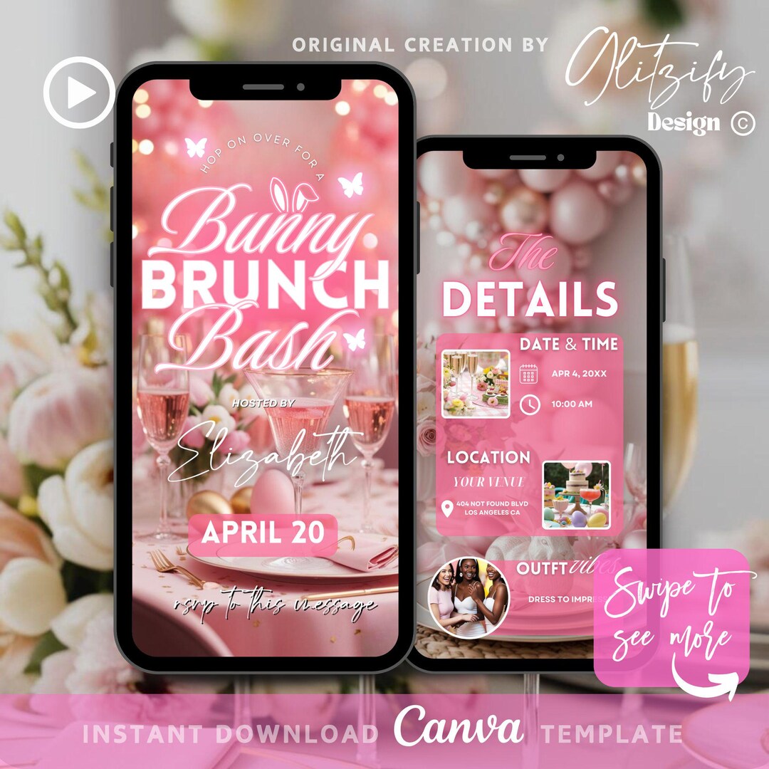 Easter Bunny Brunch Bash Invitation Egg Hunt Invitation,easter Brunch ...