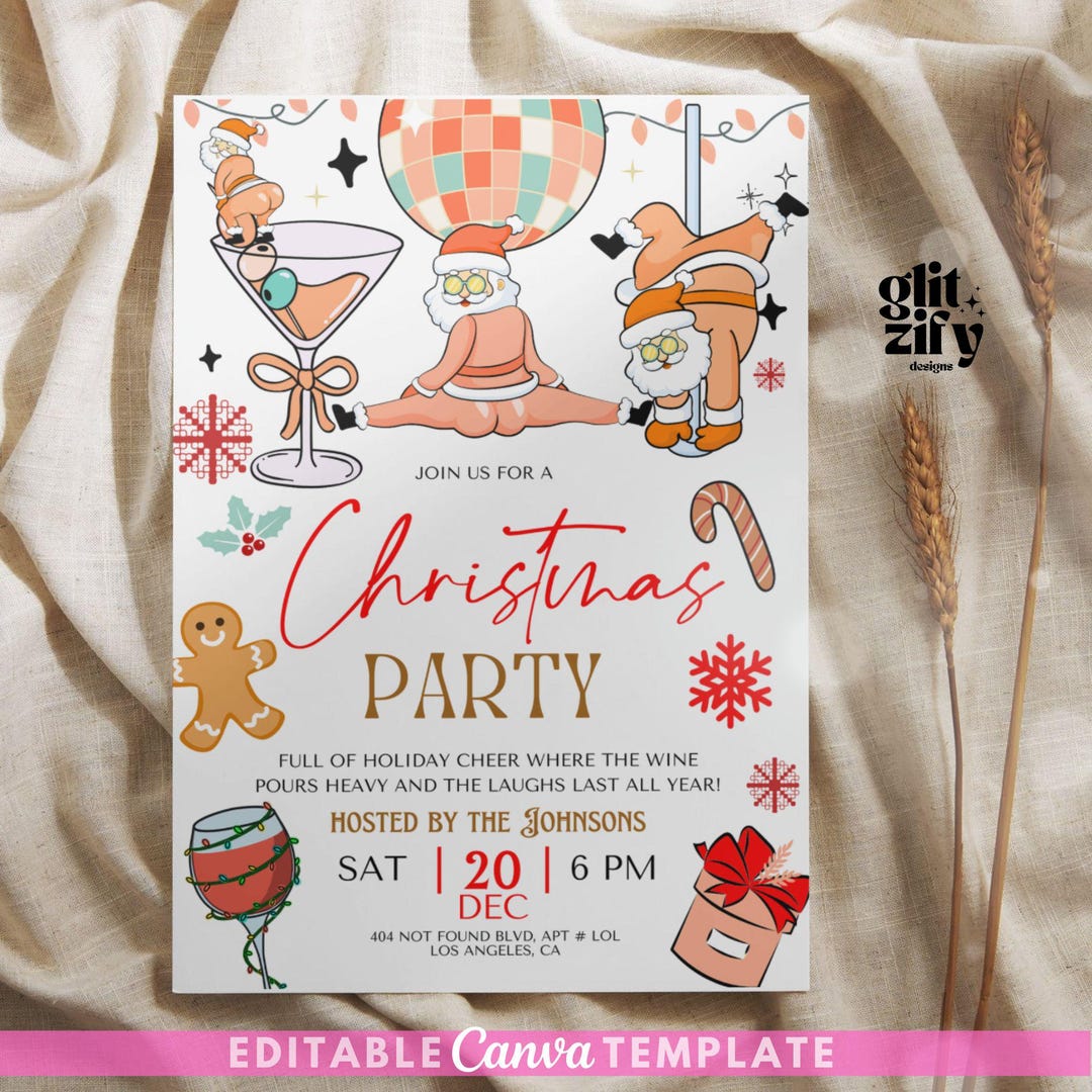 Funny Christmas Invitation,friendsmas Invitation Template,holiday Girls ...