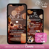 Date Night Digital Invitation Template Rose Cocktail Hour, Editable ...