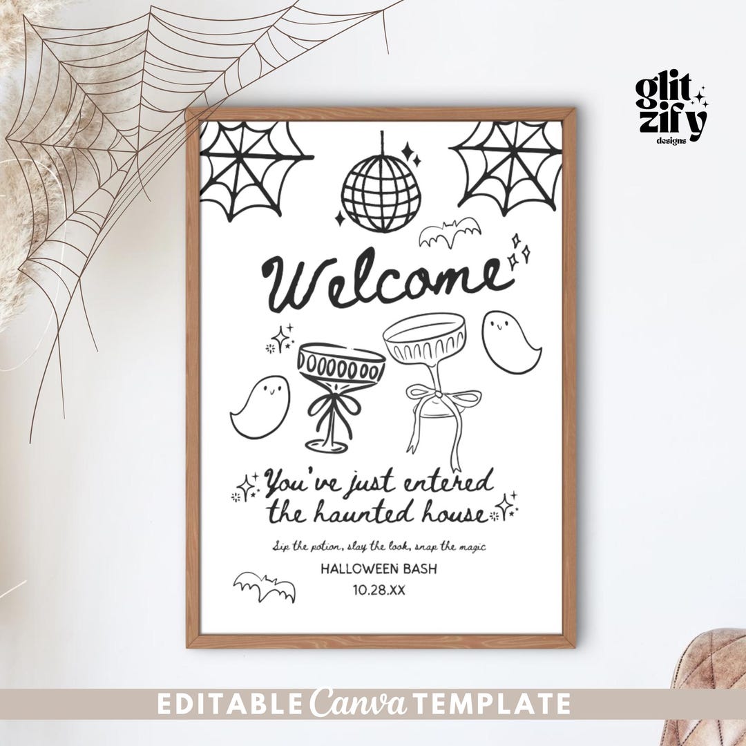 Welcome Ghouls Sign,halloween Welcome Sign,witches Girls Night Party ...