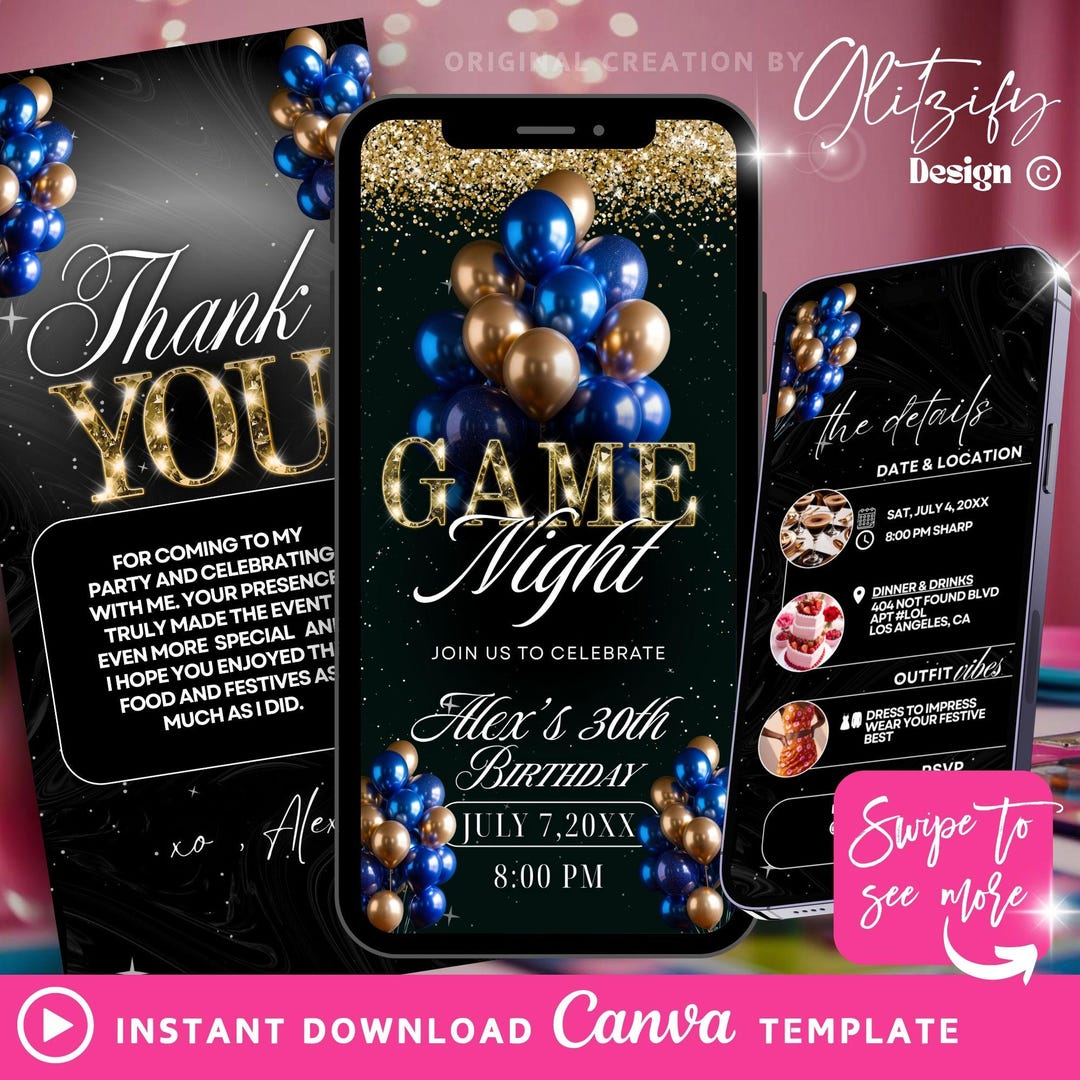 Editable Game Night Invitation,game Night Party Invite,let's Get Tipsy ...