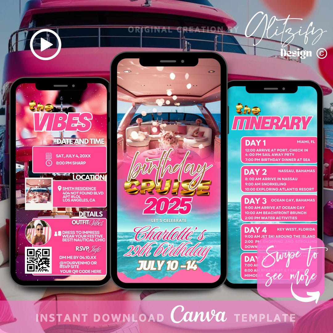 Birthday Cruisin' Invitation,birthday Cruise Invite,dinner Cruise ...