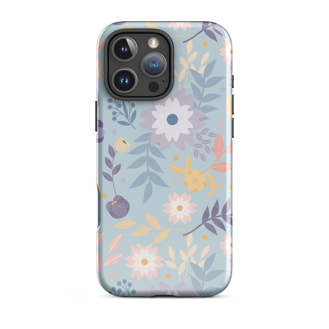 Pastel Floral iPhone Case: Light Blue Cottagecore Tough Cover - Etsy