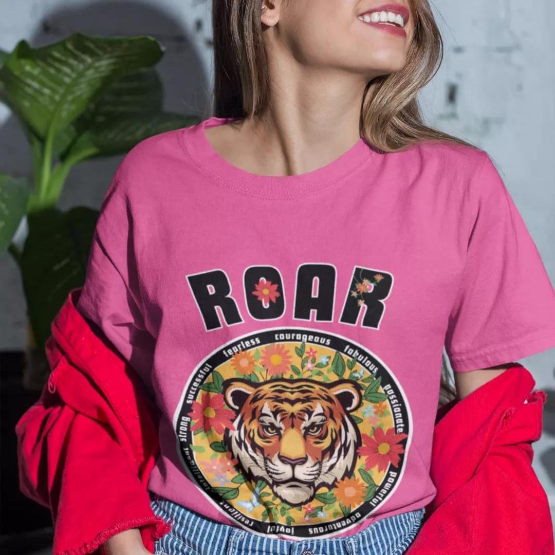 Roar Like a Tiger T-shirt, Retro Tiger T-shirt, Pride Tee, Empowerment ...