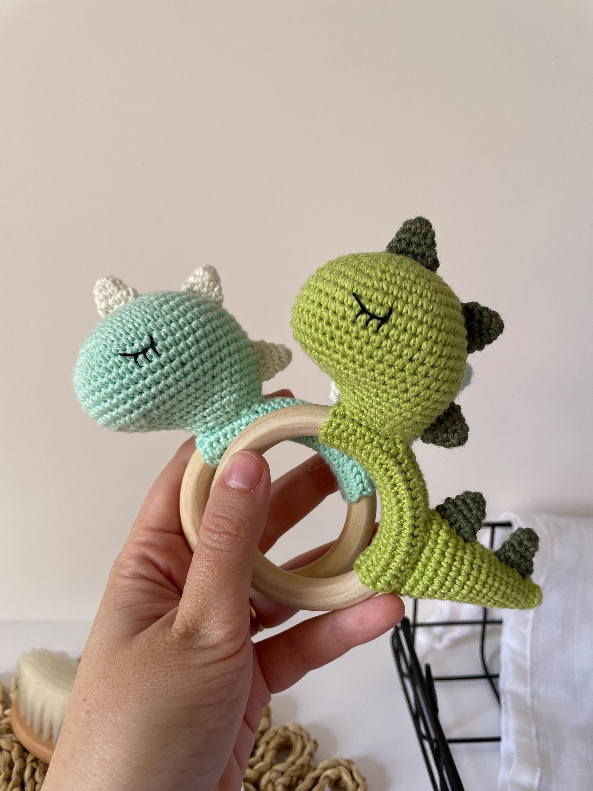 Crochet Pattern Only: Dino Rattle | Crochet Dinosaur Pattern | Dino ...