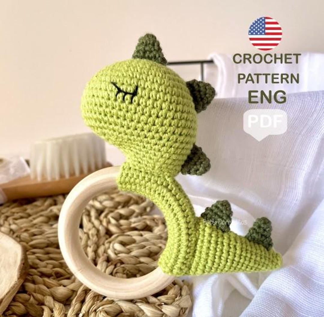 Crochet Pattern Only: Dino Rattle Crochet Dinosaur Pattern Dino Baby ...
