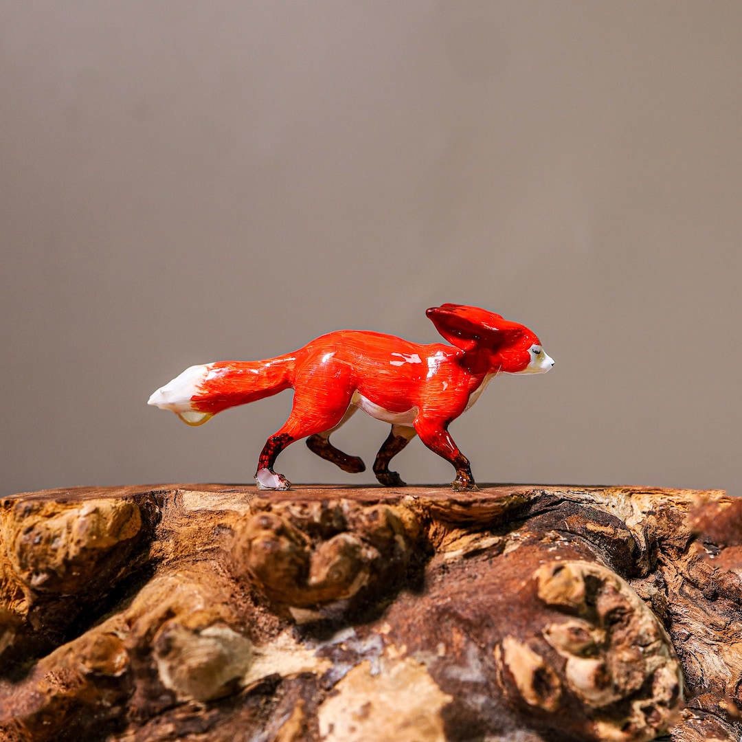 Red Fox Figure Fox Figurine Home Decoration, Handmade Fox Figure ...