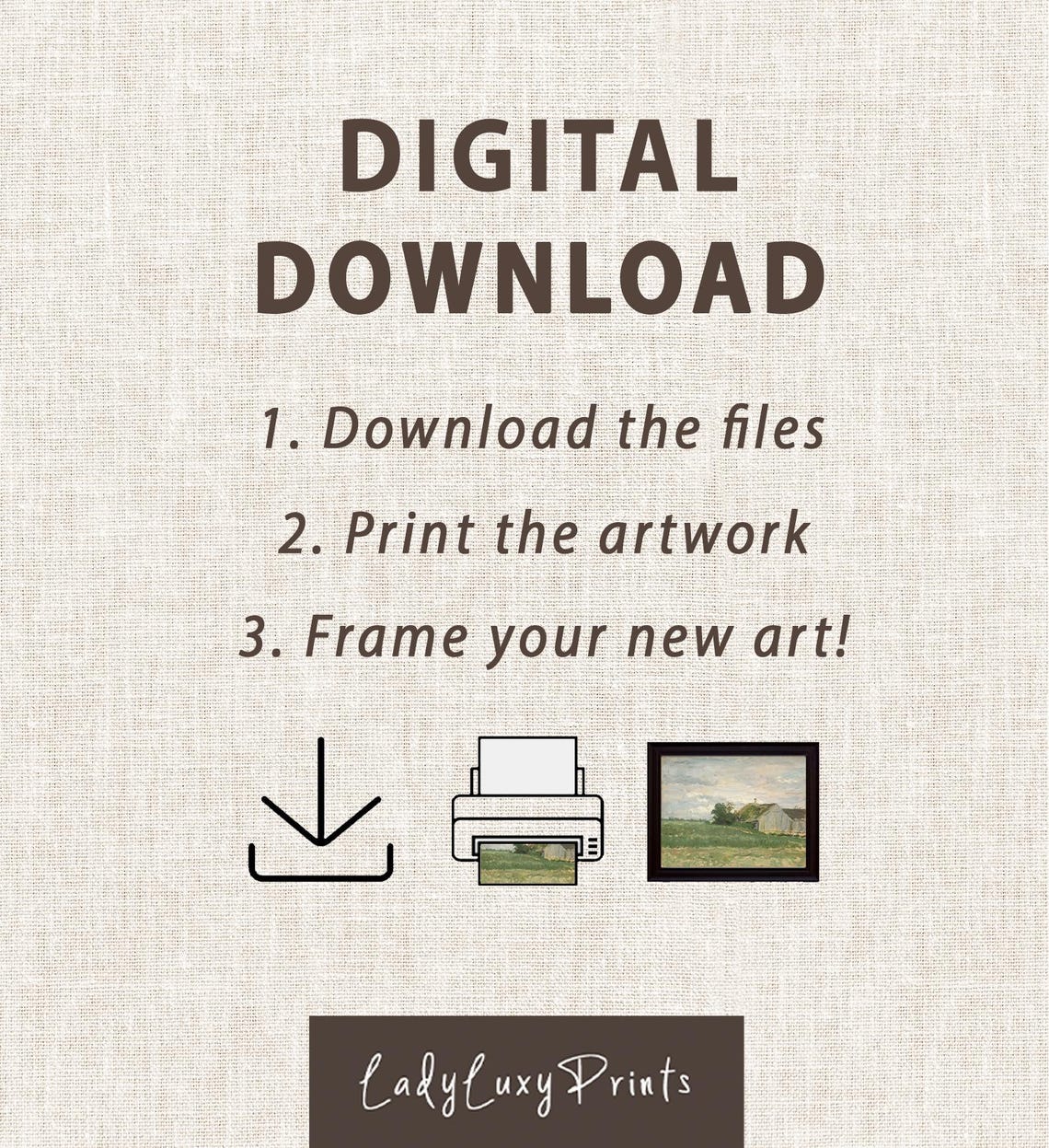 Vintage Coastal Landscape Print: Village House, Farmhouse Decor ...
